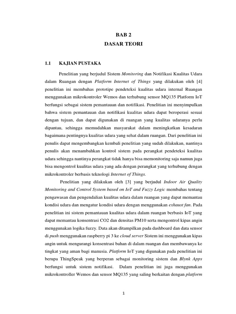 Sistem Pengendalian Dan Monitoring Kualitas Udara Dalam Ruangan ...