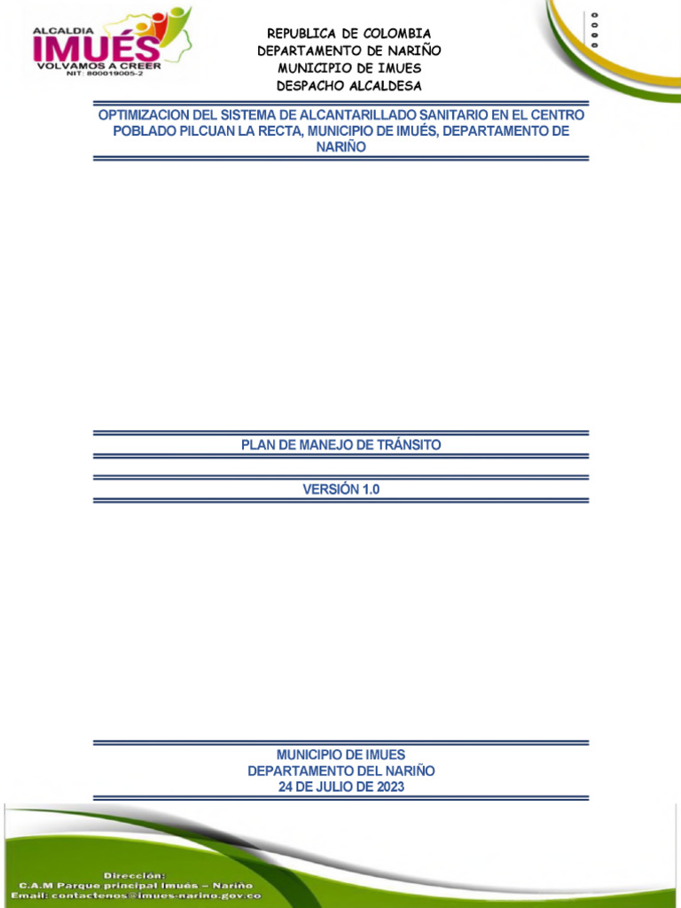 Plan de Manejo de Tránsito | PDF