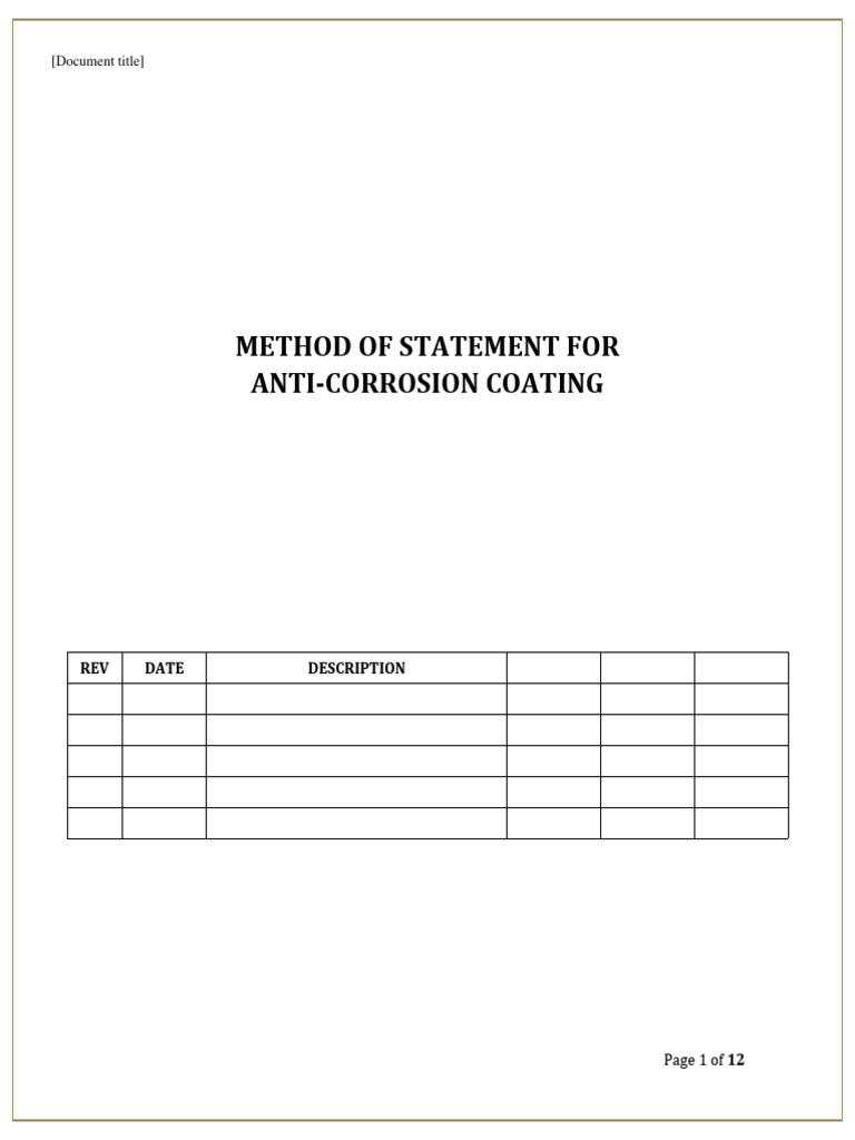 Anti-Corrosion Coating Guide | PDF