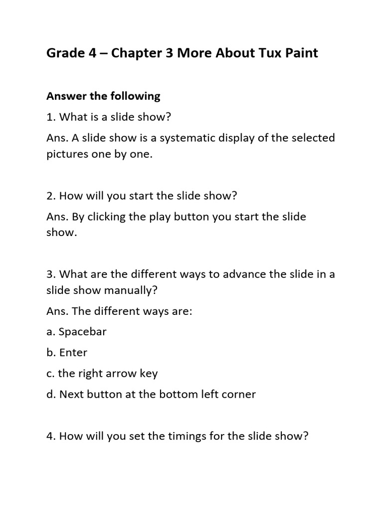 Grade 4 Chapter 3 More About Tux Paint | PDF