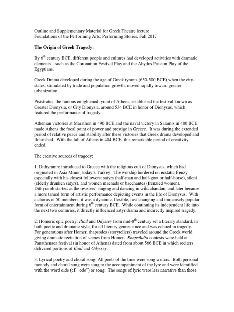 The Origin of Greek Tragedy | PDF | Tragedy | Greek Tragedy