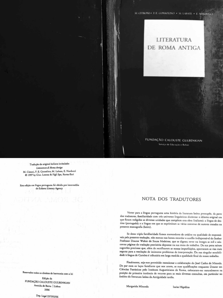 Literatura de Roma Antiga (M. Citroni) | PDF
