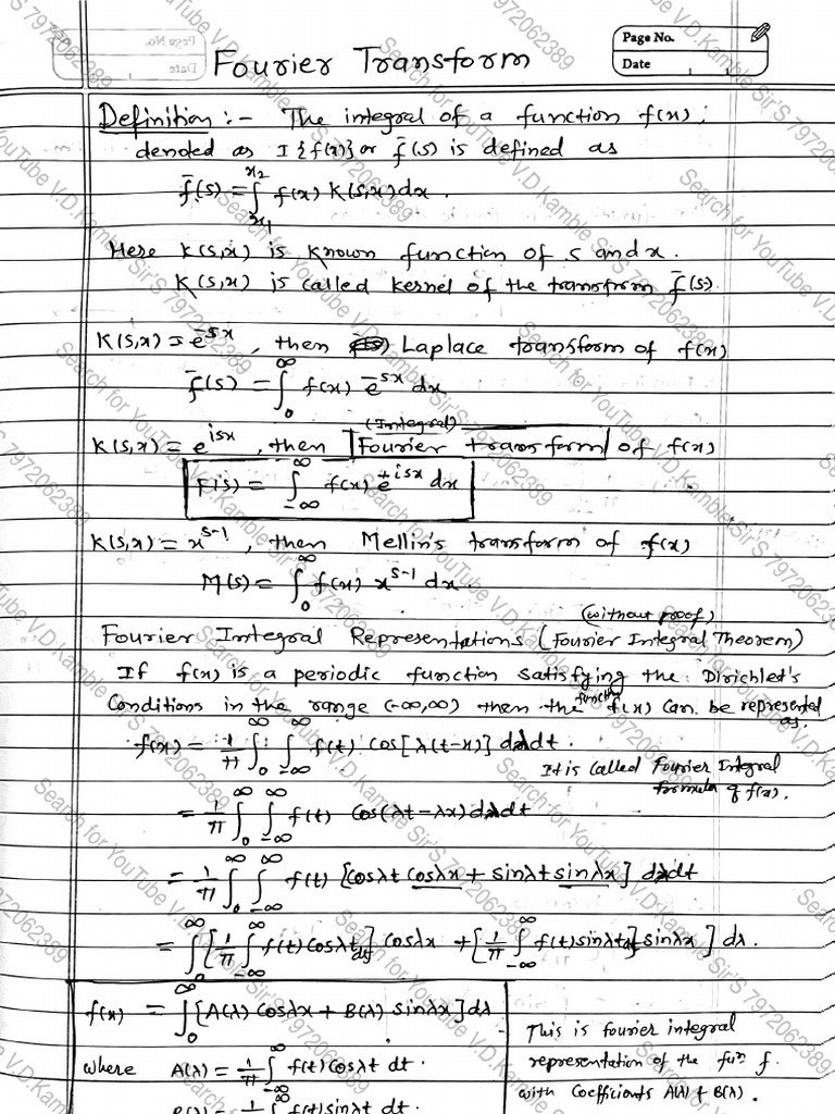 Fourier Transform M3 Full Notes | PDF