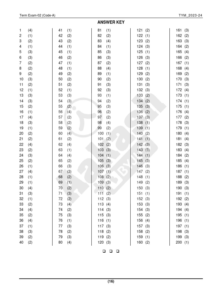 TE 02 - TYM - Phase-I - Code-A (25-06-2023) - 2 | PDF