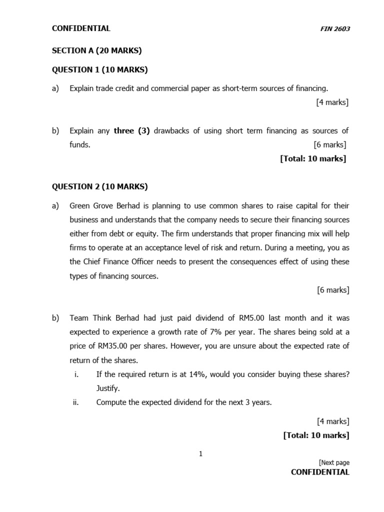 The 2 - Ques Fin2603 S1 2022 | PDF | Cost Of Capital | Money