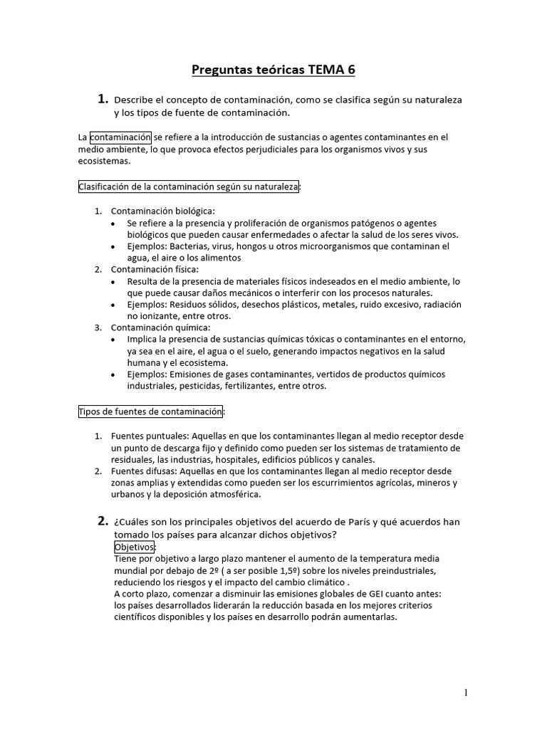 Preguntas Teóricas TEMAS 6 y 7 Quimica | PDF | Biomasa | Biocombustible