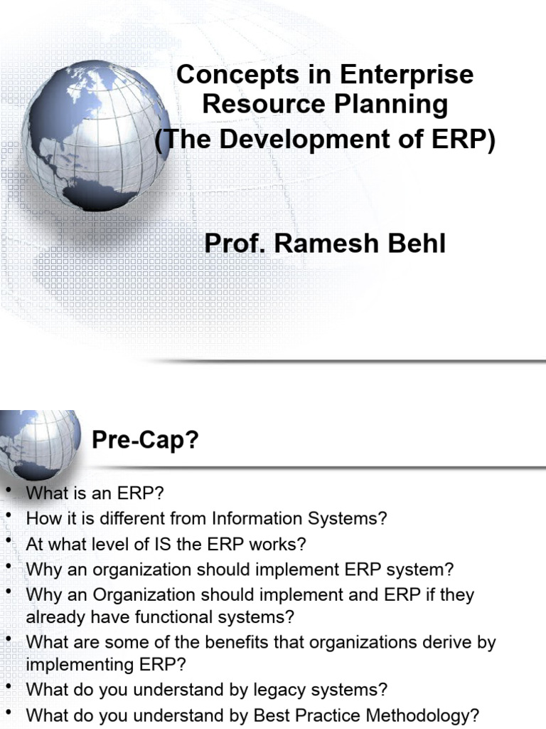 Basics Of Erp Pdf Enterprise Resource Planning Databases