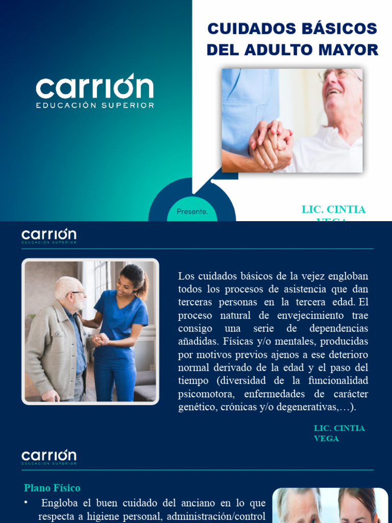 Cuidados Basicos Del Adulto Mayor | PDF | Vejez | Higiene