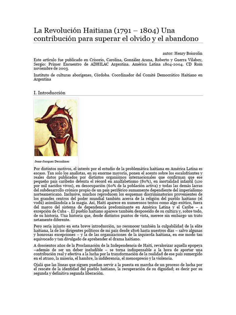 Boisrolin - La Revolucion Haitiana 1 | PDF | Esclavitud | Haití