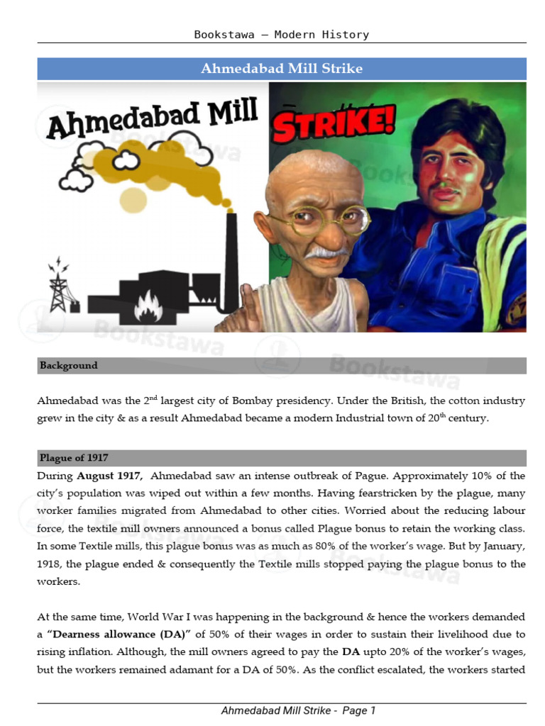 Ahemdabad Mill Strike 14364522 | PDF | Mahatma Gandhi | Strike Action
