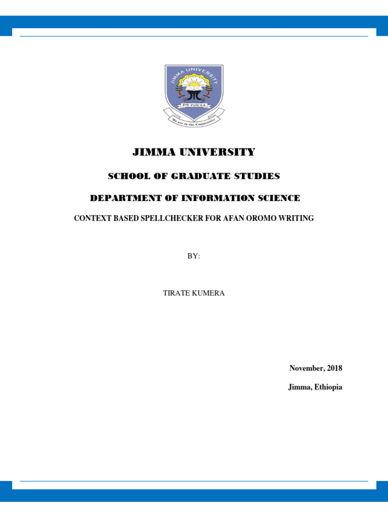 Context Based Spellchecker For Afan Oromo Writing | PDF