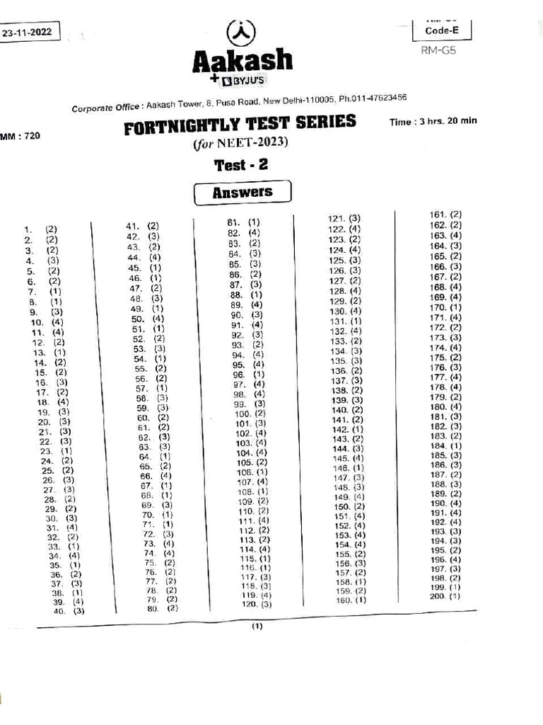 FT 2 RM G5 Answer Key | PDF