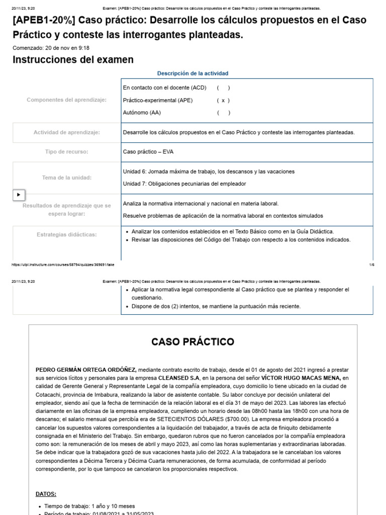 Examen_ [APEB1-20%] Caso práctico_ Desarrolle los cálculos propuestos en el Caso Práctico y ...