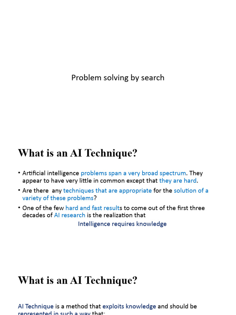 1.2 Problem Solving - State Space Search (AIML) | PDF | Artificial Intelligence | Intelligence ...