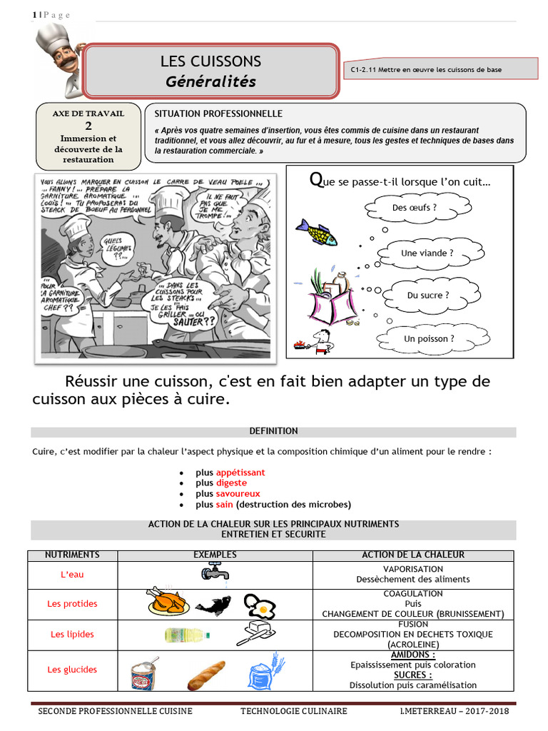 Modes de cuisson en restauration | PDF | Cuisine | sauce