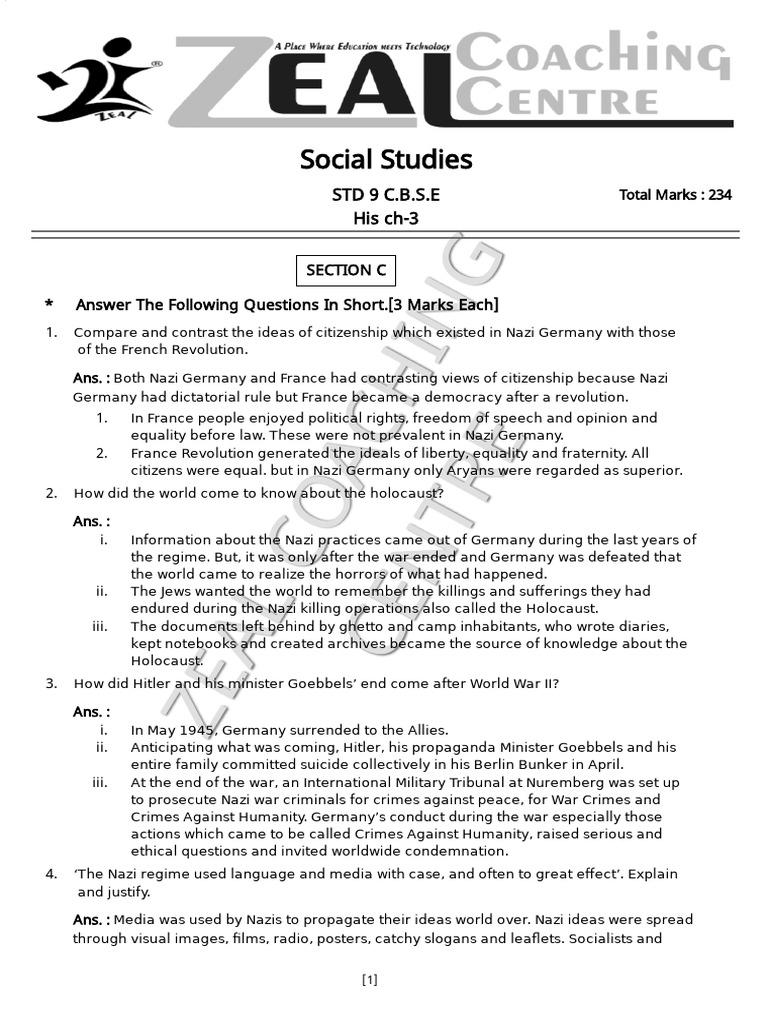 9 Cbse His CH 3 Solution Extraquestion | PDF
