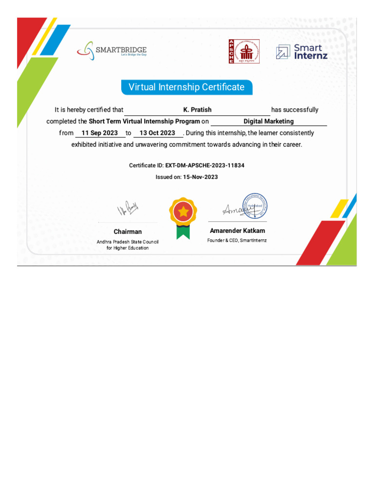 Certificate - SmartInternz | PDF