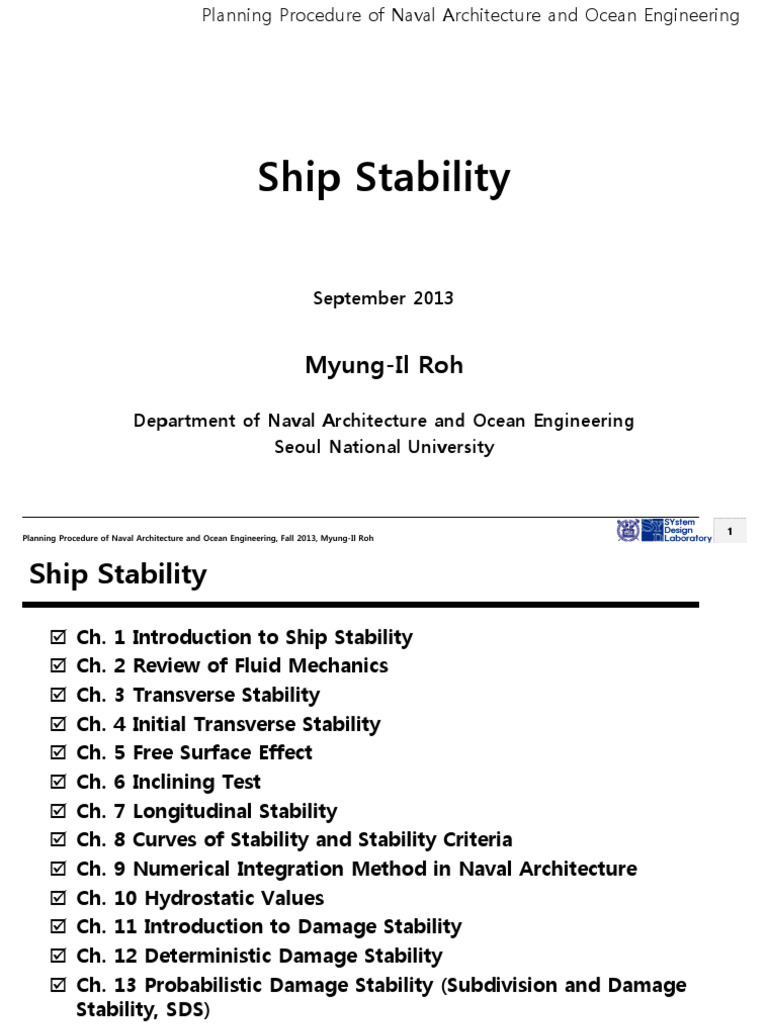 Ship Stability Course Overview | PDF