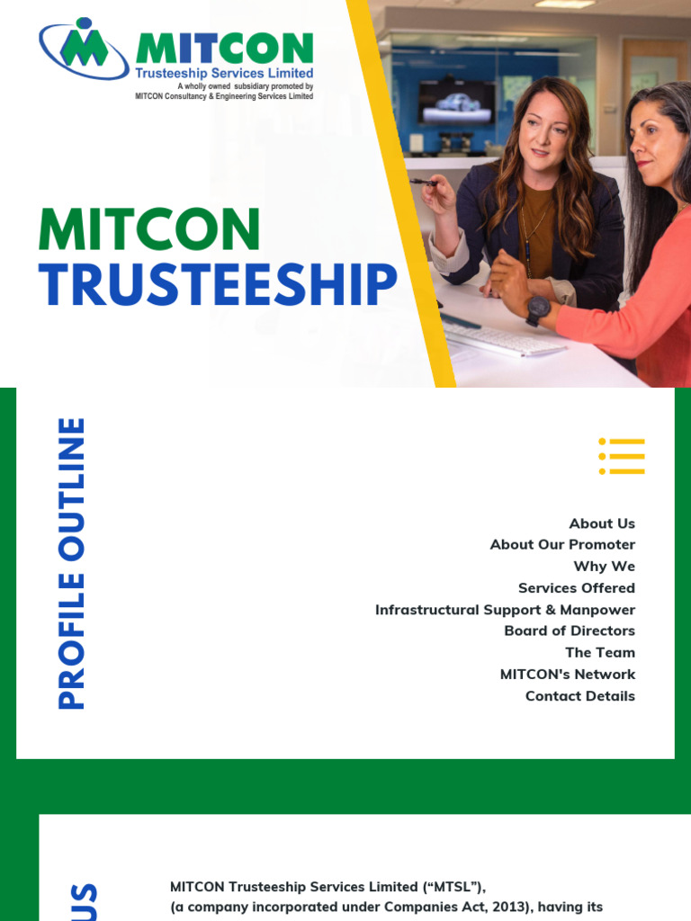 MITCON Trusteeship Profile | PDF | Securitization | Trustee