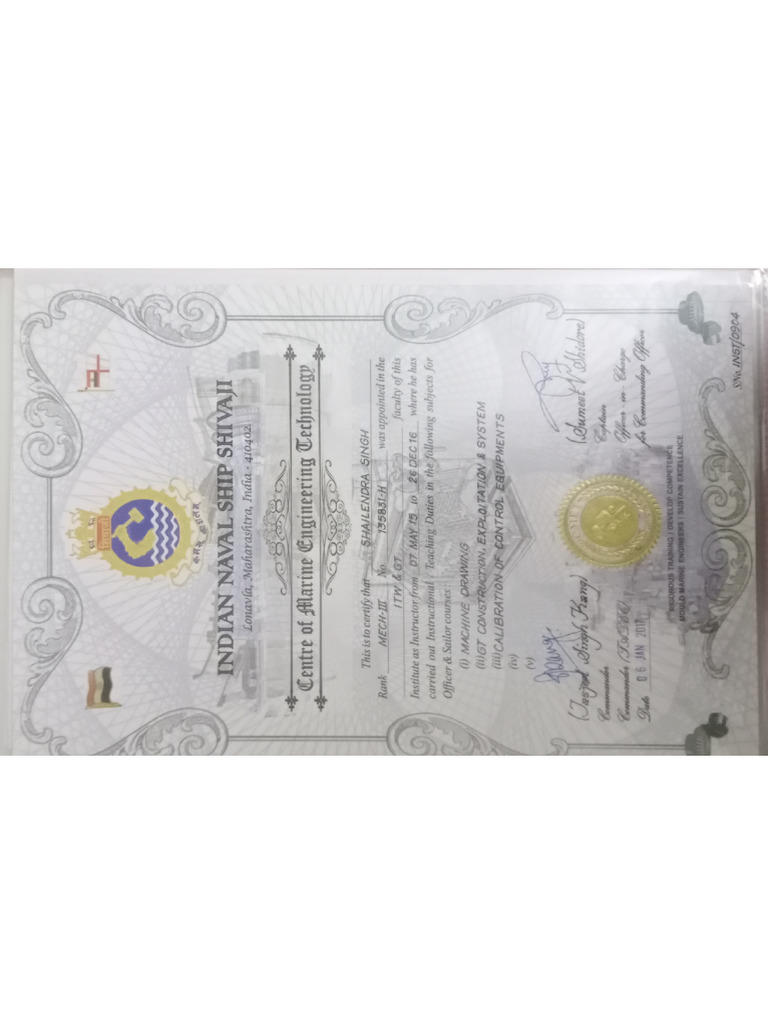 Instructor Certificate | PDF