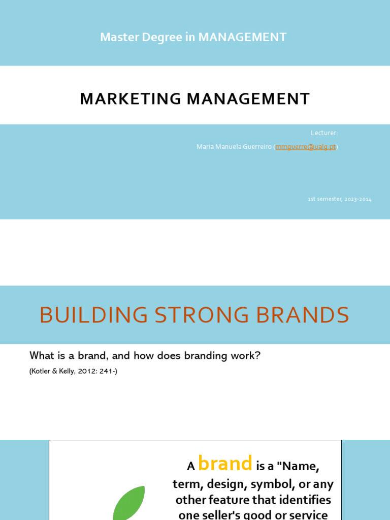 Part 2 MNM - Marketing Management - 2023-24 - MKT MIX Part 2 | PDF | Brand | Marketing