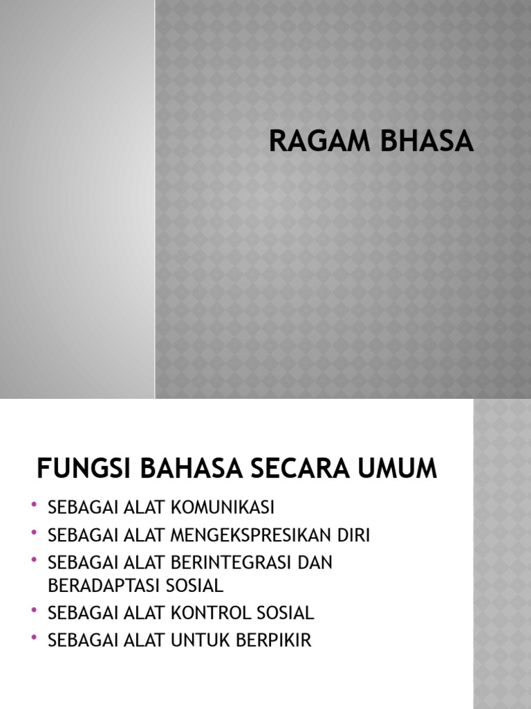 Ragam Bahasa | PDF