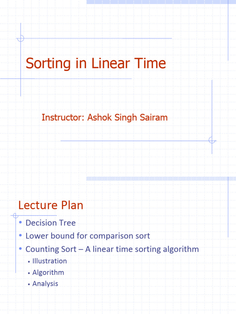 L13 Linearsort CountingSort | PDF