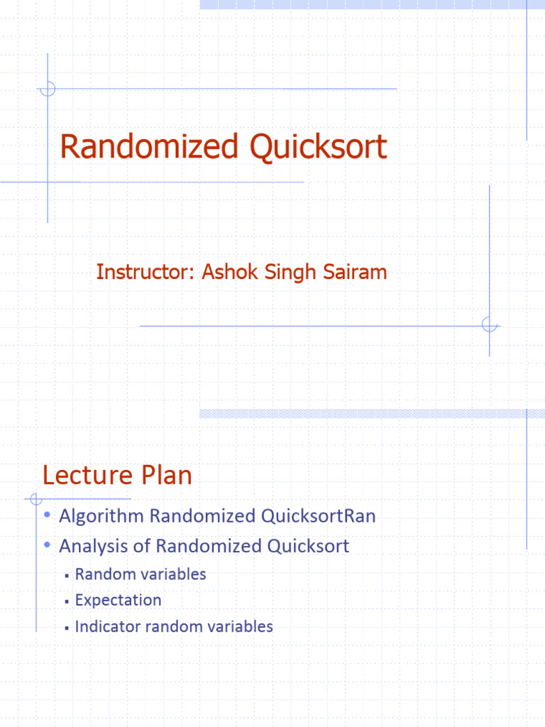 L09 RandomizedQuicksort | PDF | Teaching Methods & Materials