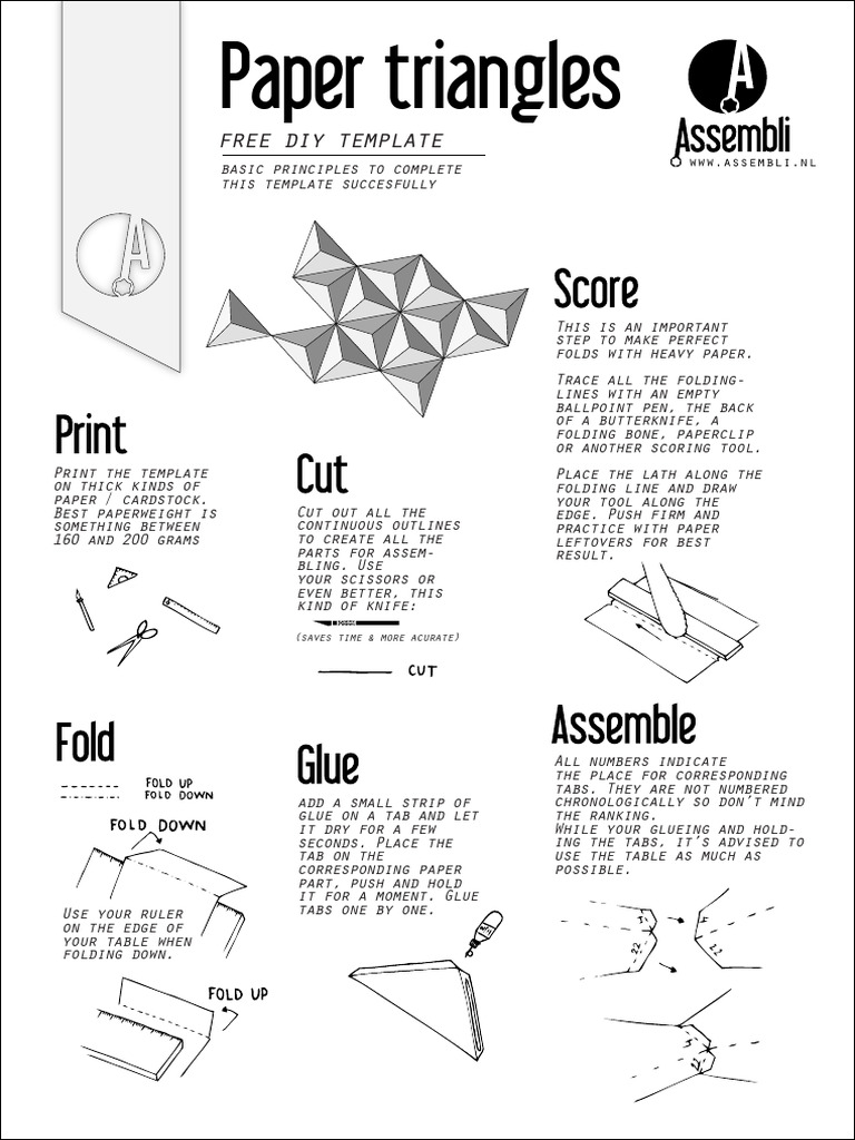 Free Template Paper Triangles Assembli 1-1 | PDF