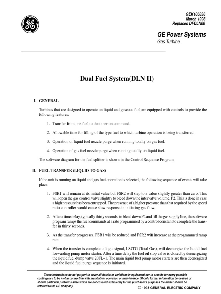 GEK106836-DLN II Dual Fuel Systems | PDF | Valve | Fuels