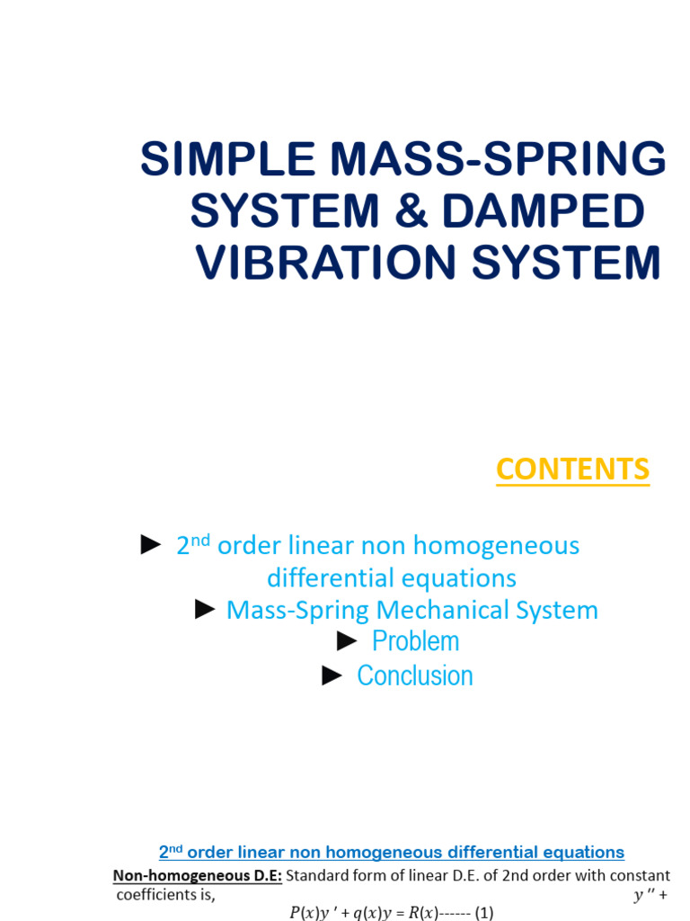 Simple Mass Spring System | PDF