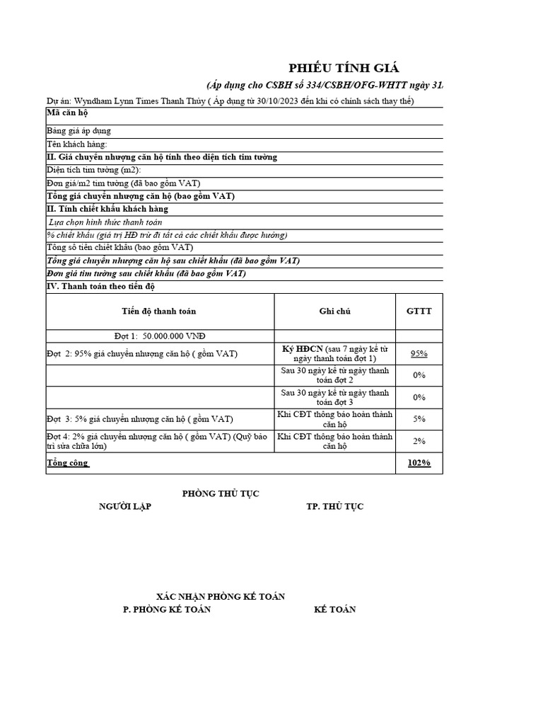 PTG-Bảng Giá CHKS D | PDF