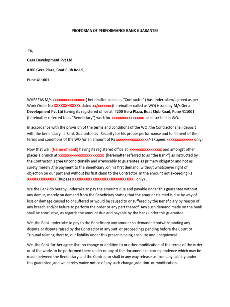 PBG Proforma | PDF | Government | Civil Law (Legal System)