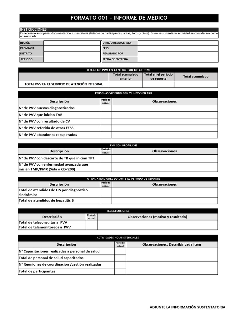 Formato 001 - Informe Para Médico | PDF