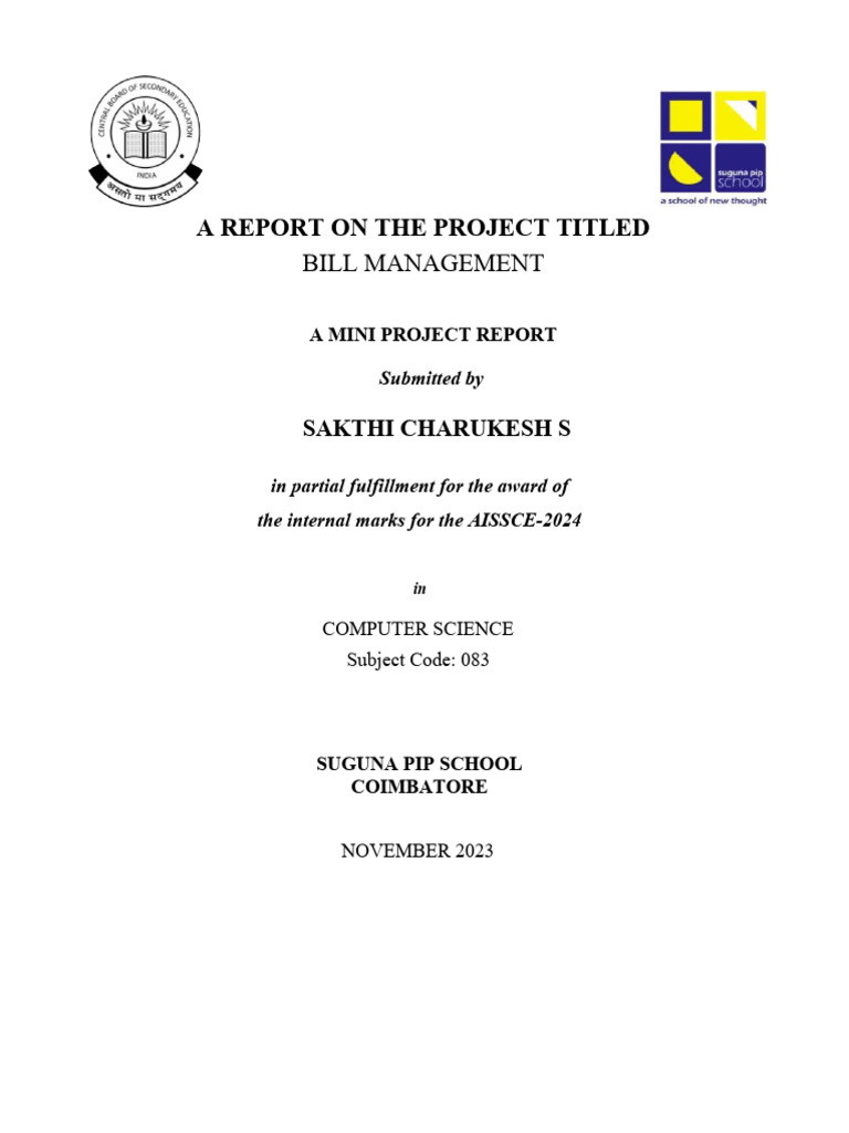 Sakthi Charukesh CS Project | PDF | Programming | Computer Program