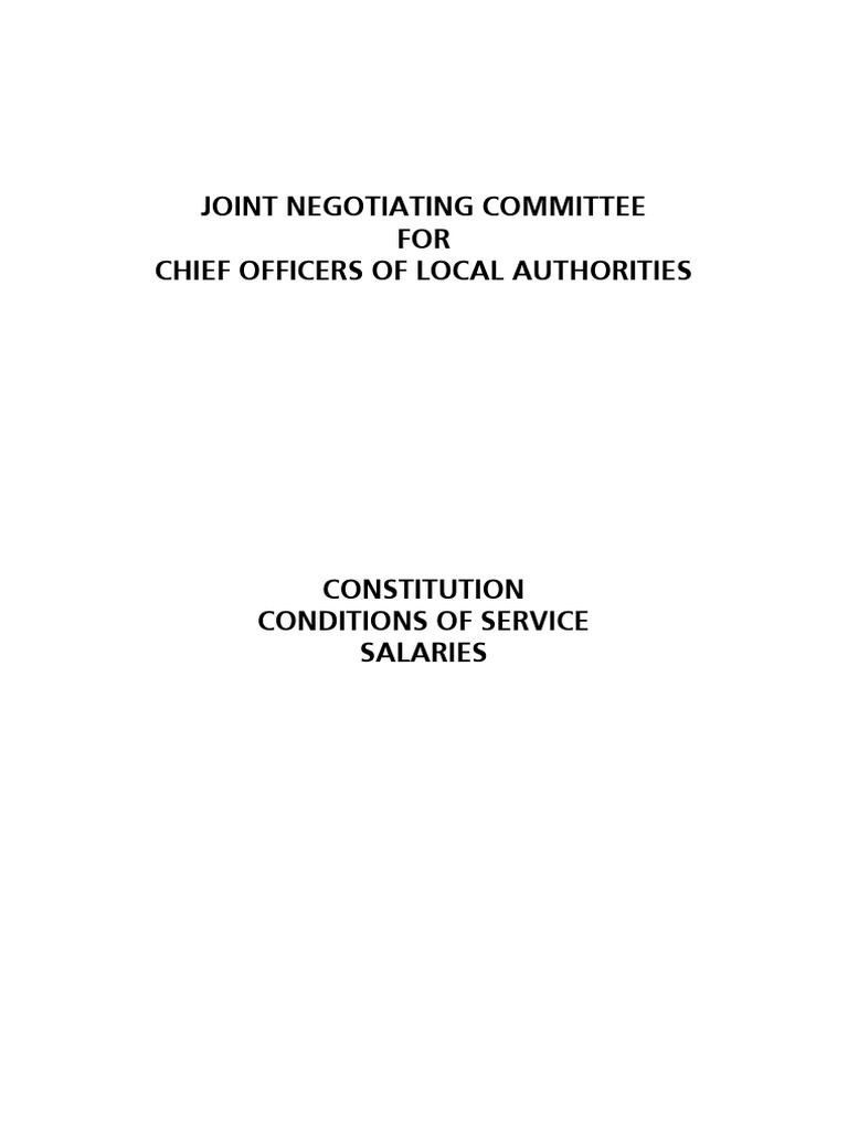 JNC For Chief Officers Handbook | PDF | Committee | Sick Leave
