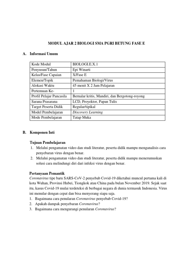 Modul Ajar Epi Winarti Revisi UK | PDF | Karier & Perkembangan