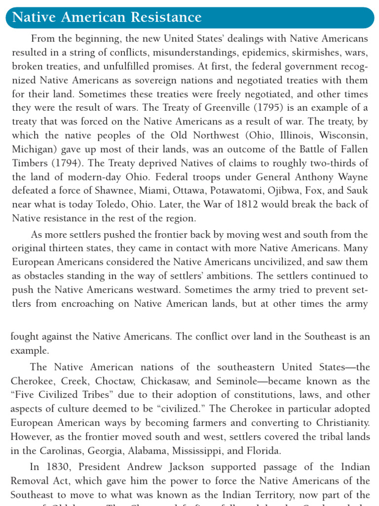 CKHG G5 U10 About Native Americans Resisting | PDF | Tecumseh | Cherokee