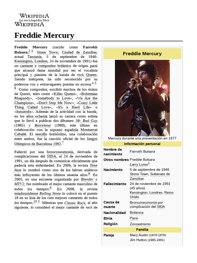 Freddie Mercury | PDF