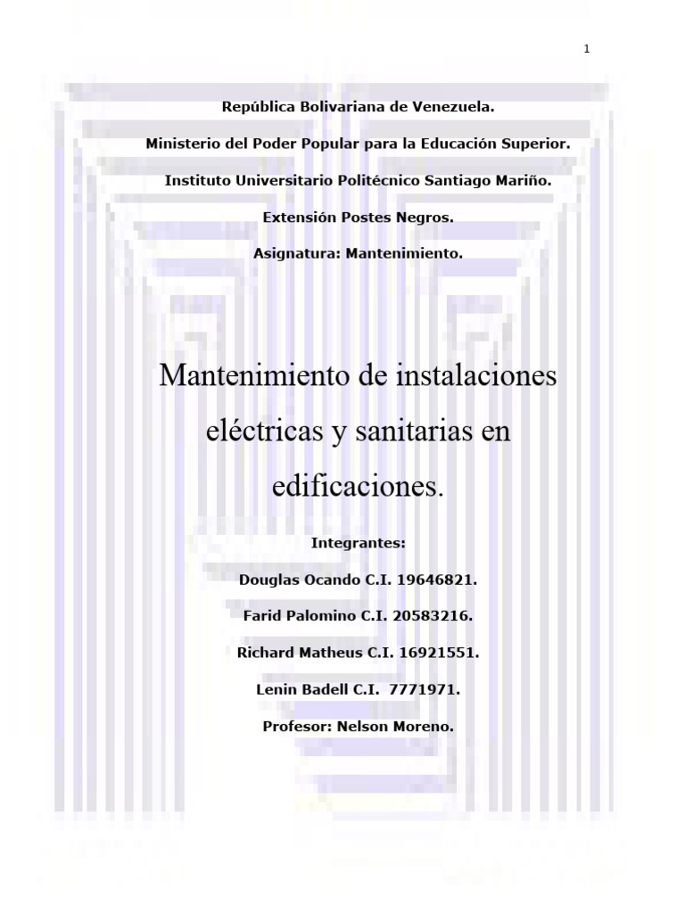 Mantenimiento de Instalaciones Eléctricas en Edificaciones2 | PDF | Enchufes y tomas de ...
