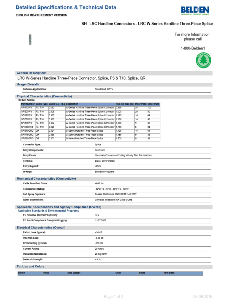 For More Information Please Call 1-800-Belden1: SFI LRC Hardline ...