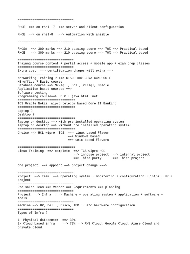 RHCE & RHCSA Training Overview | PDF