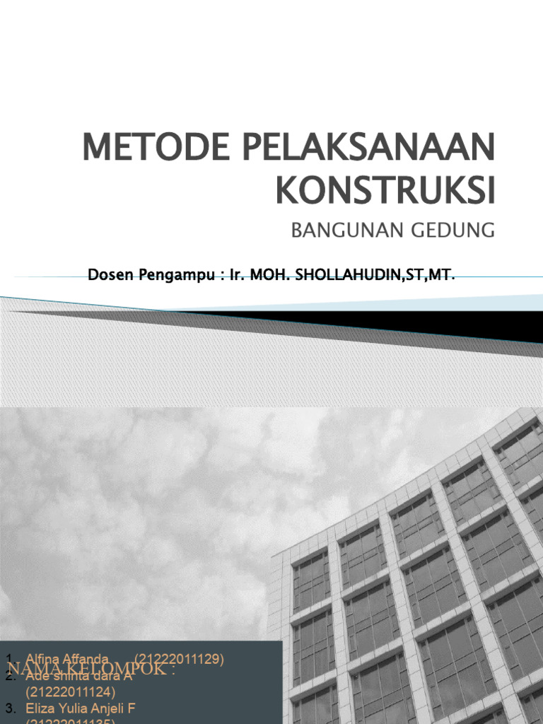 Metode Pelaksanaan Konstruksi | PDF | Teknologi & Rekayasa