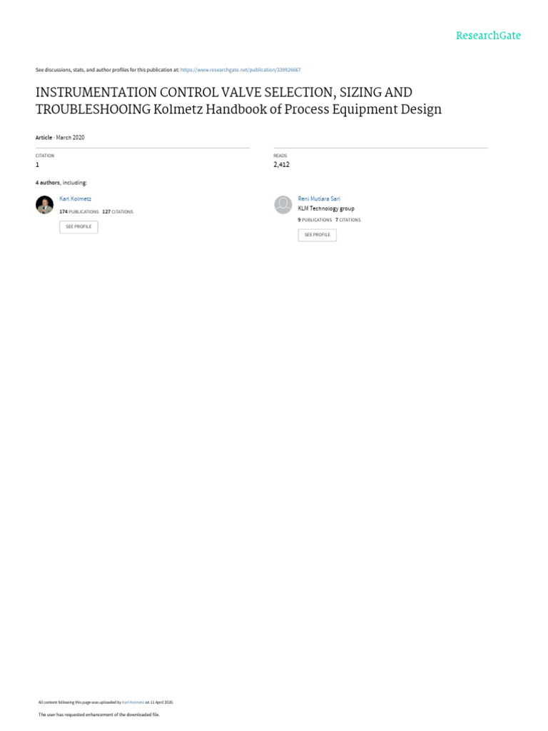 ENGINEERING DESIGN GUIDELINES Control Valve Rev4.3web | PDF | Valve ...