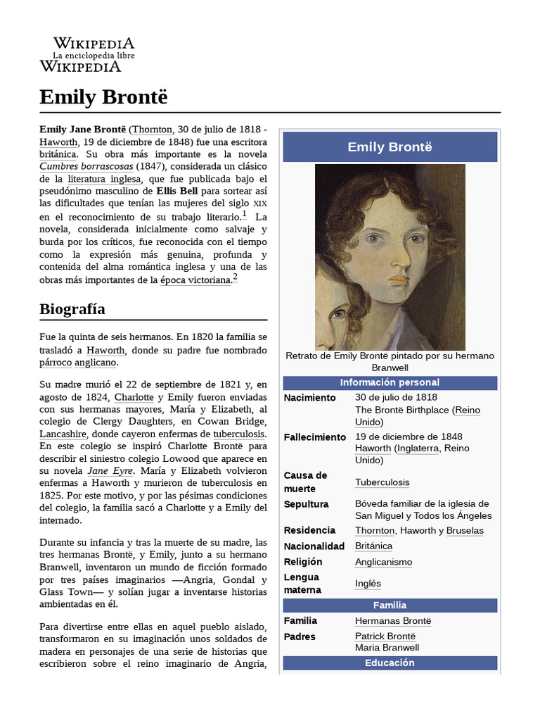 Emily_Brontë | PDF | Emily Brontë | Charlotte Bronte