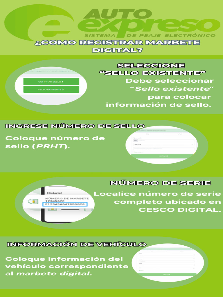 Como Registrar Sello AutoExpreso o Marbete Digital | PDF