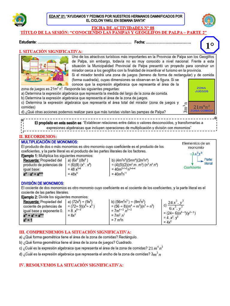 Solucion Ficha 8 - 1ero - Eda1 | PDF | Multiplicación | Matemáticas