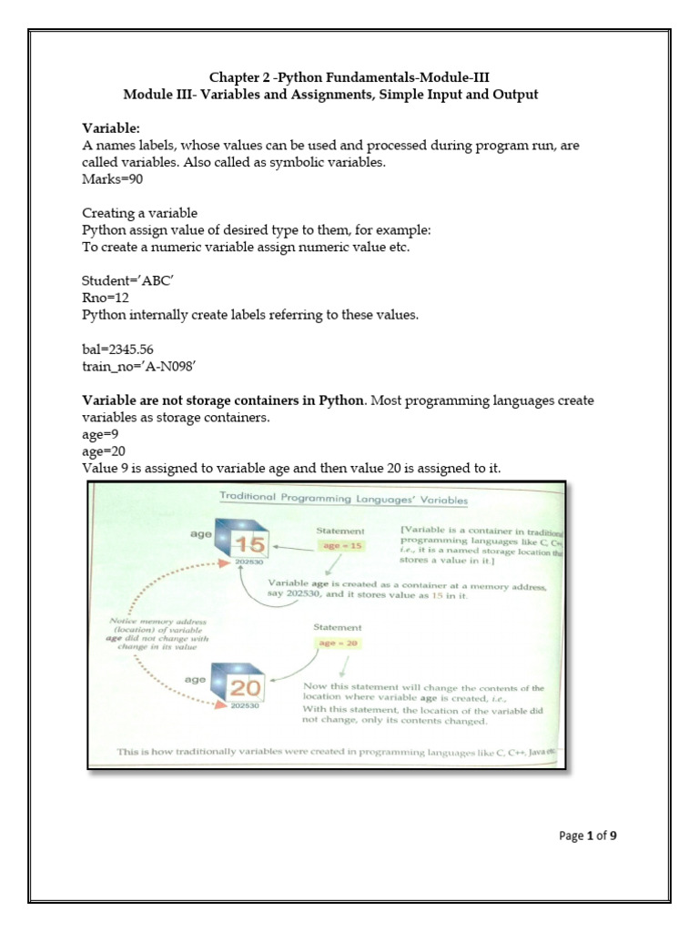 Xi Ip Python Fundamentals Module Iii Jun 14 2021 Pdf Data Type Variable Computer Science