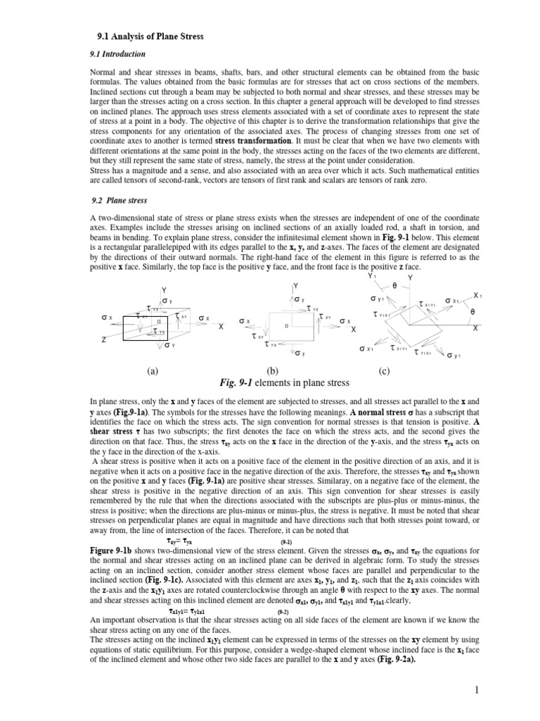 Plane Stress Analysis and Transformation | PDF | Stress (Mechanics ...