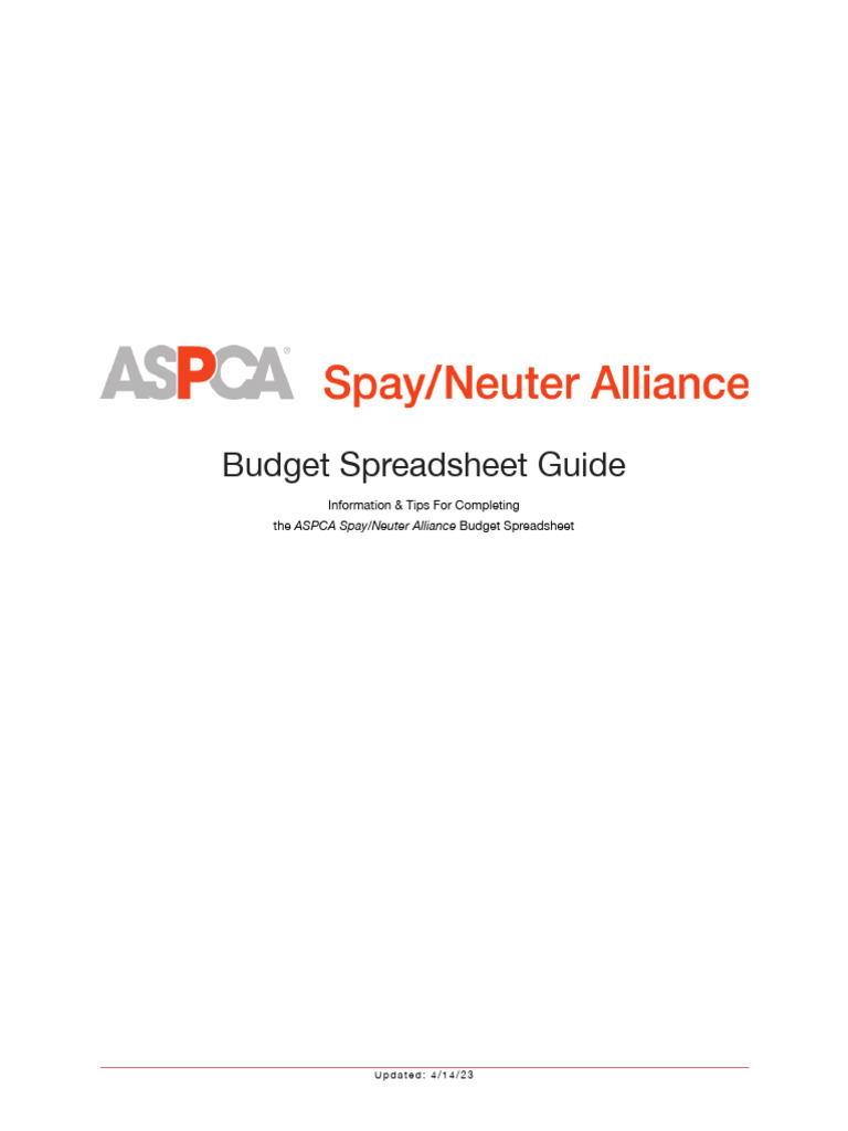 Asna Budget Spreadsheet Guide | PDF | Surgery | Spreadsheet